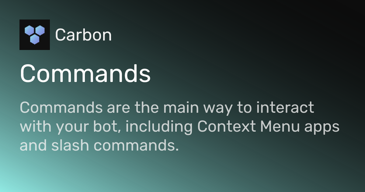 Commands | Carbon