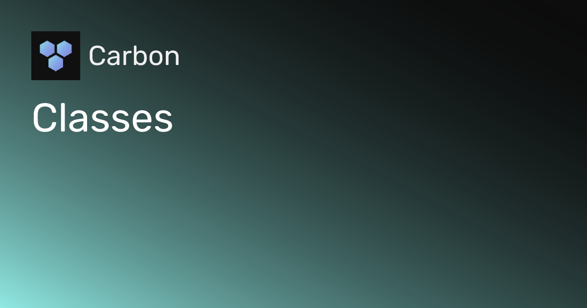 Classes | Carbon