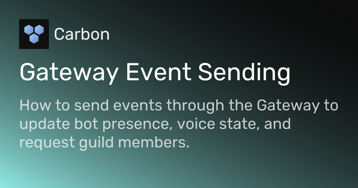 Gateway Event Sending | Carbon